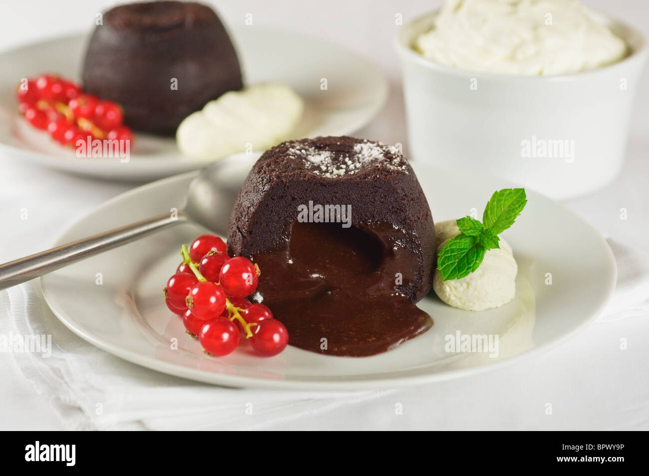 Chocolate fondant pudding Stock Photo - Alamy