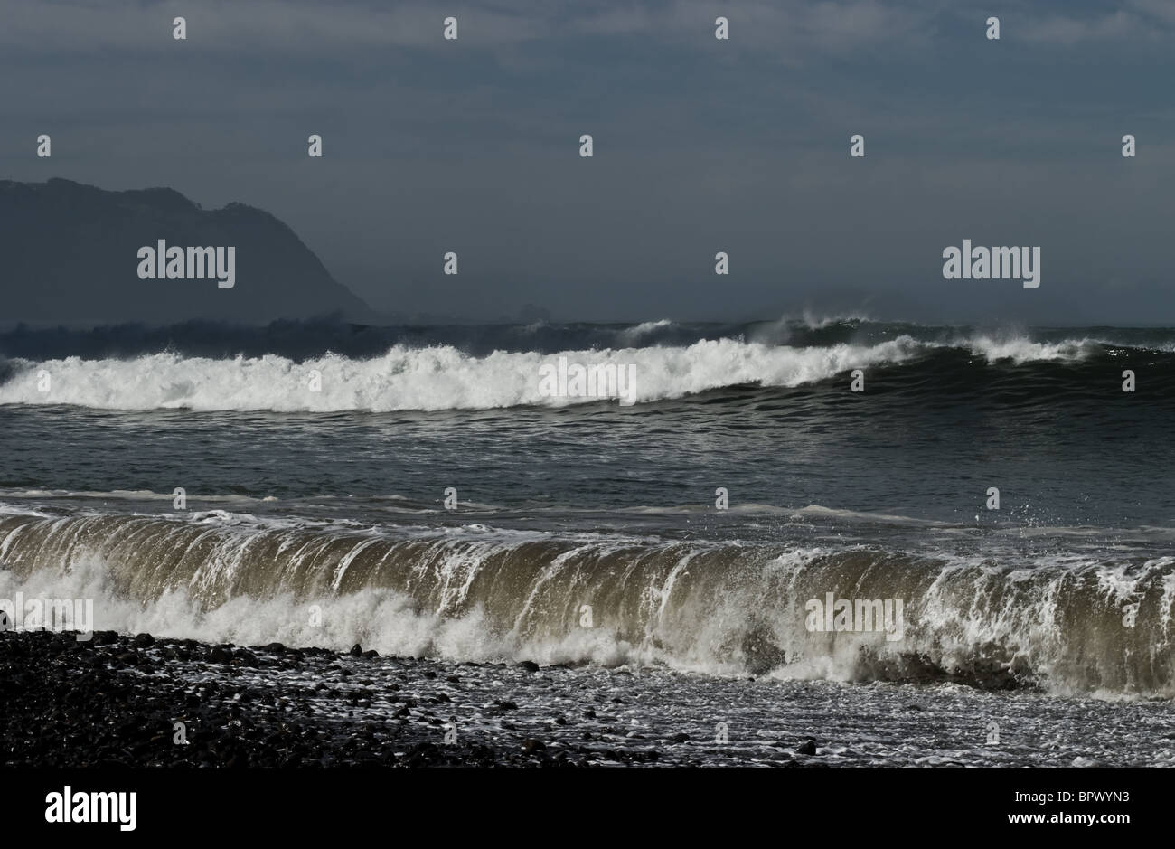 North coast of Madeira, stormy waves on Atlantic Ocean Stock Photo - Alamy