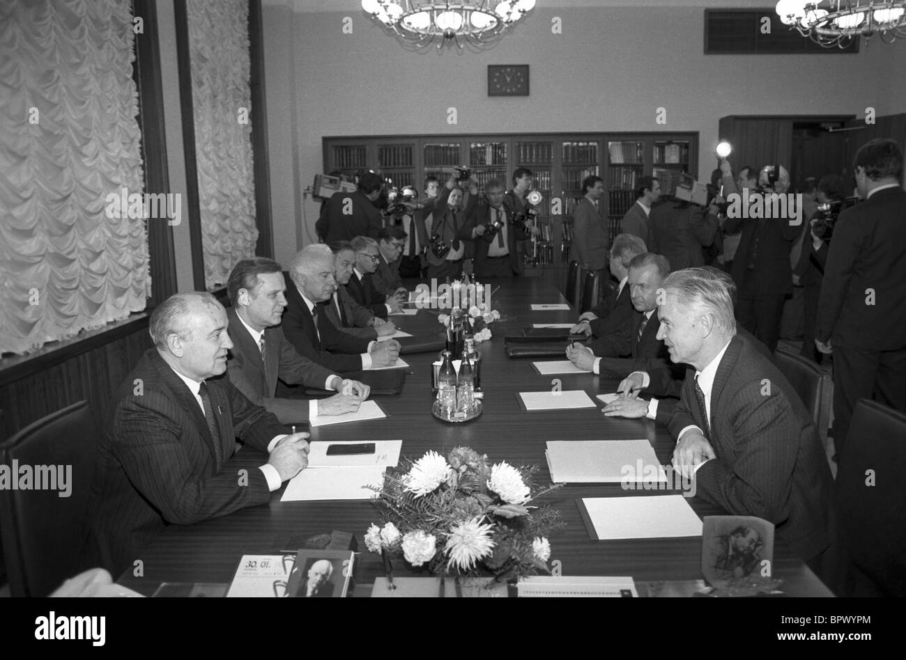 President Of Soviet Union Mikhail Gorbachev Black and White Stock ...