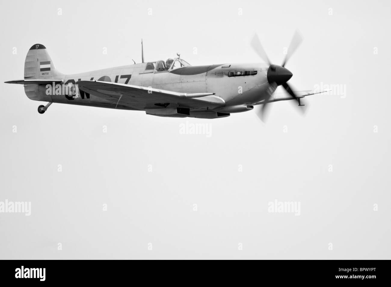 Spitfire of the Royal Netherlands Airforce displaying at Duxford Stock ...