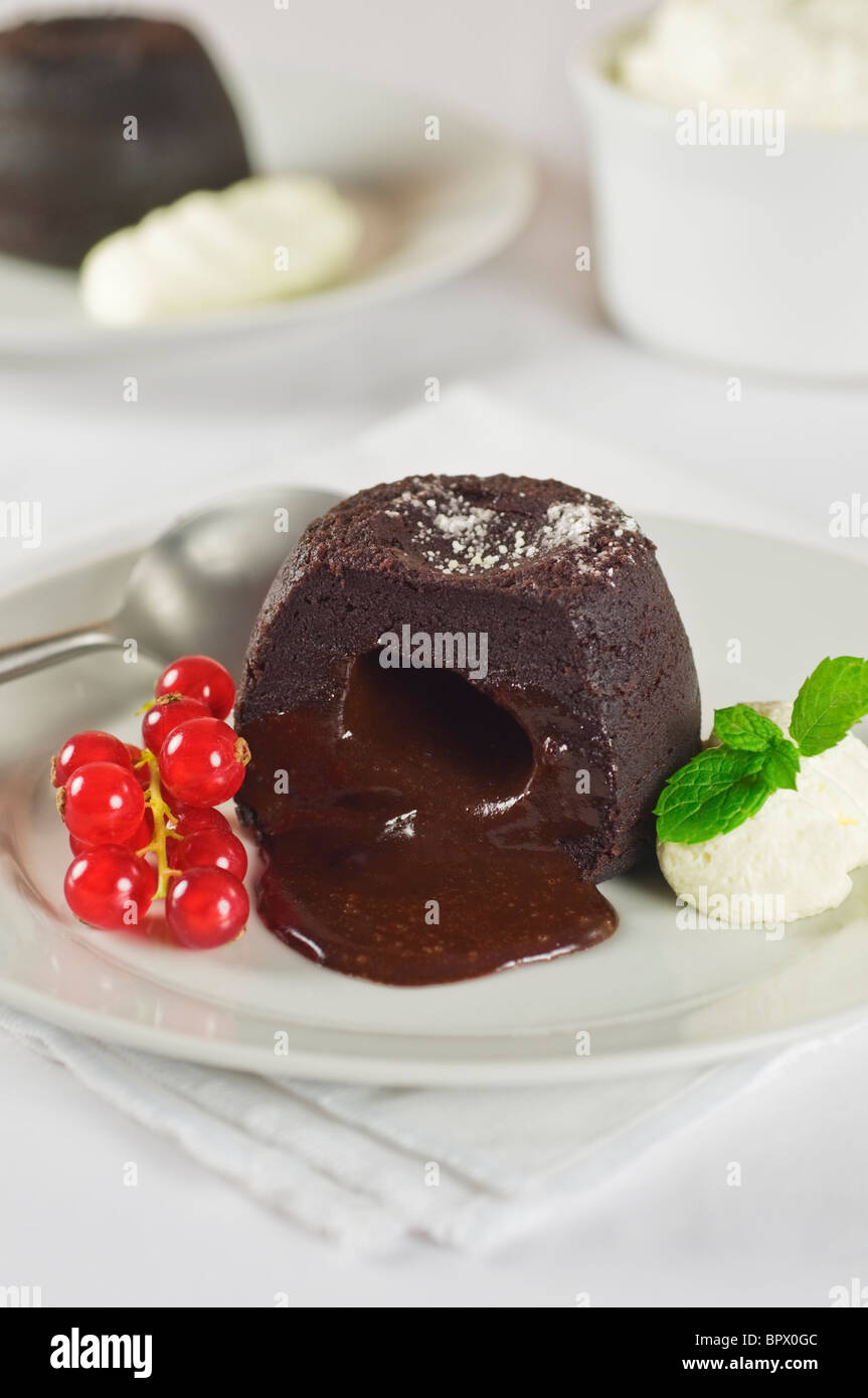 Chocolate fondant pudding Stock Photo - Alamy