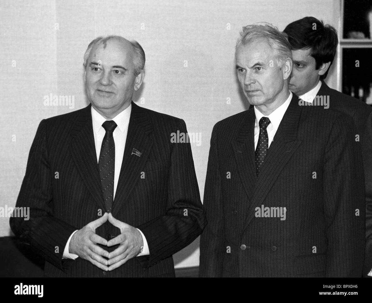 President Of Soviet Union Mikhail Gorbachev Black and White Stock ...