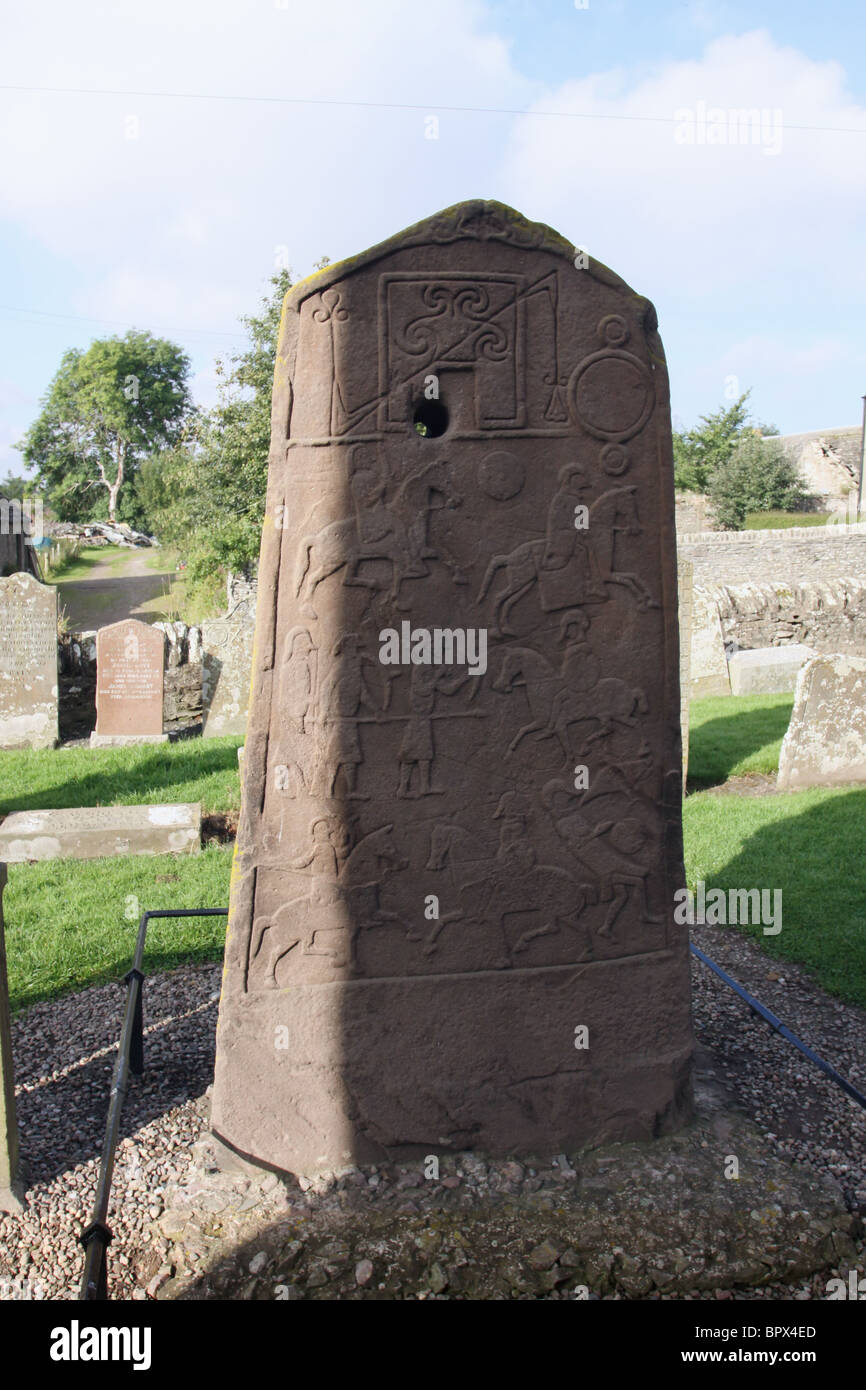 rear view of Aberlemno Kirkyard Cross Slab Angus Scotland September ...
