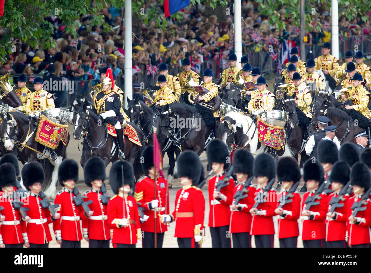 Mounted Bands of the Household Cavalry coming onto the parade ground ...