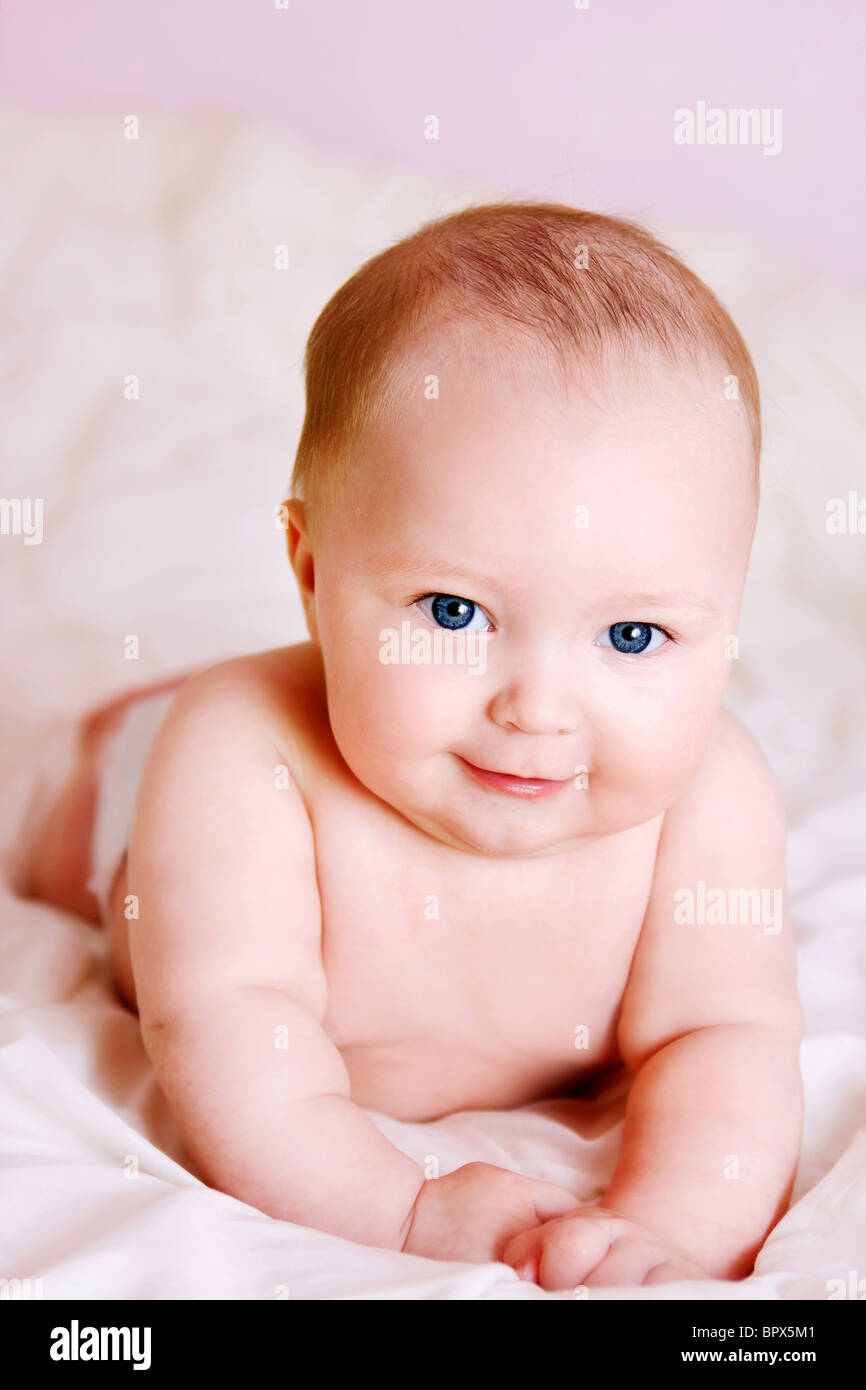 portrait of sweet baby on pink background Stock Photo - Alamy