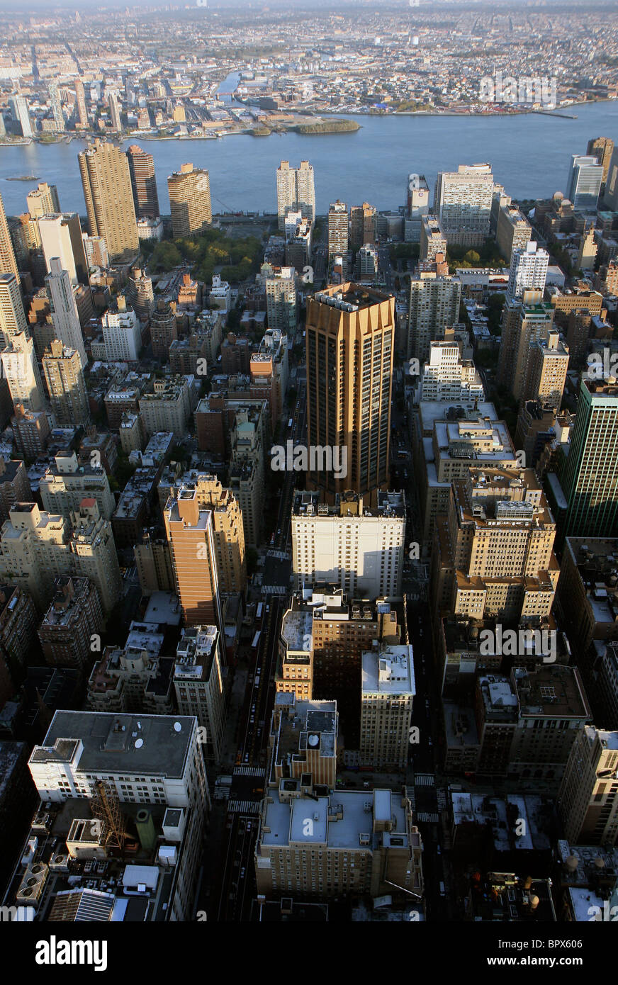 Aerial view of Manhattan in New York city at sunset Stock Photo - Alamy