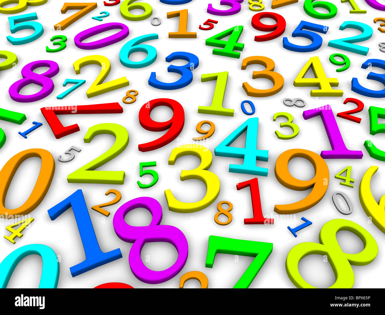 Colorful numbers background. 3d rendered illustration Stock Photo - Alamy