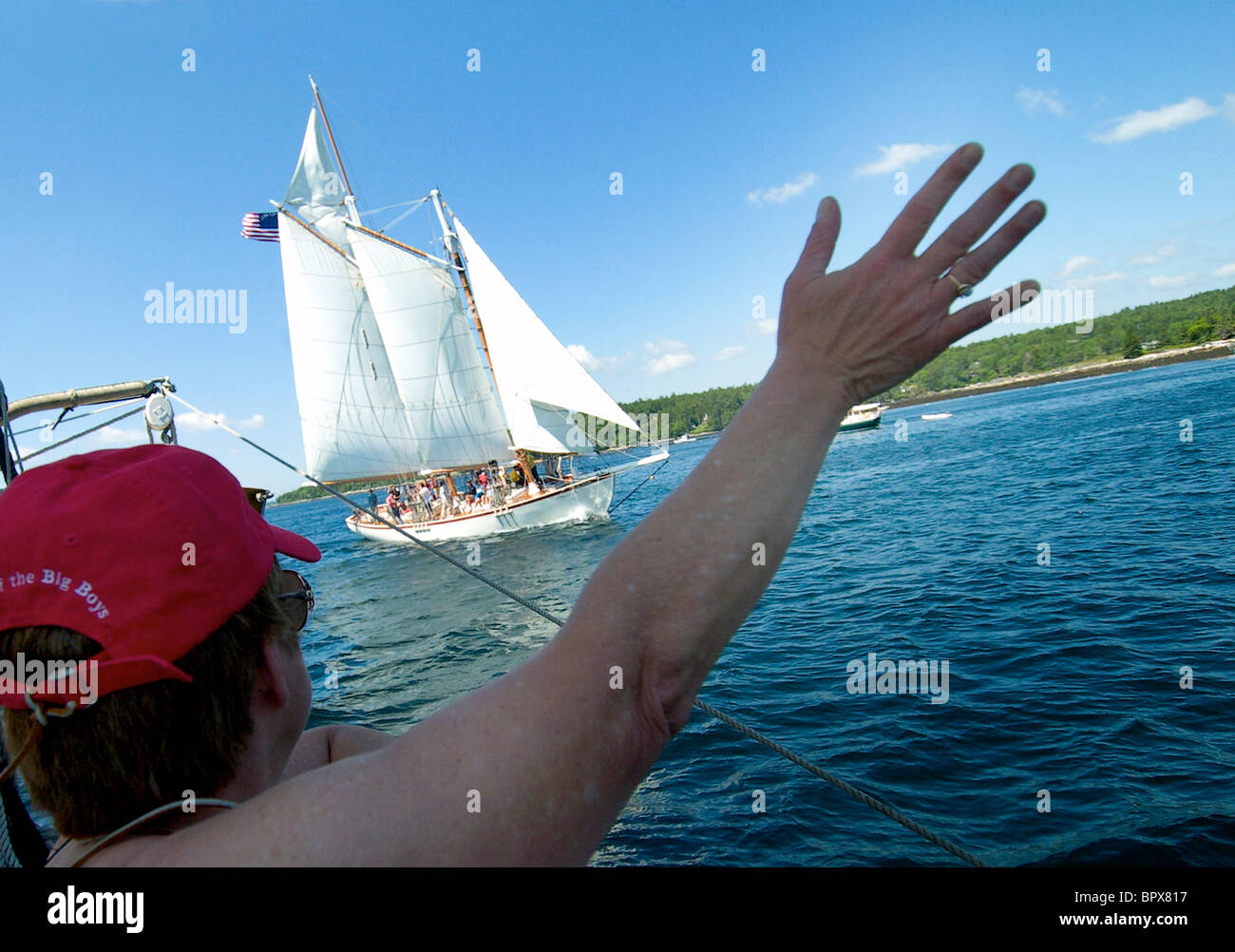 Camden, Maine. Schooner Lewis French sailing vacation Stock Photo - Alamy