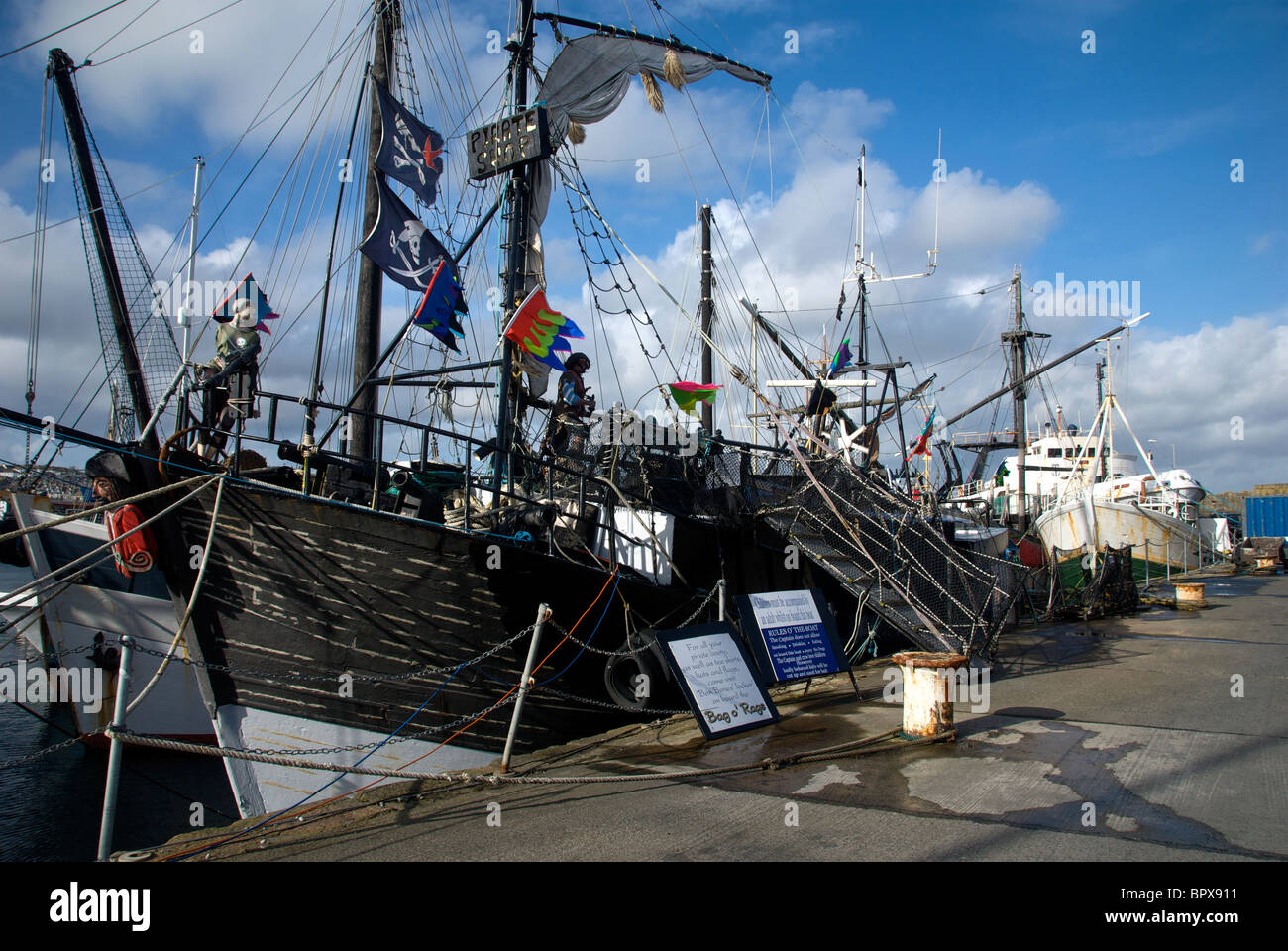 Penzance Cornwall UK Harbour Harbor Quay Fishing Boats Pirate ...