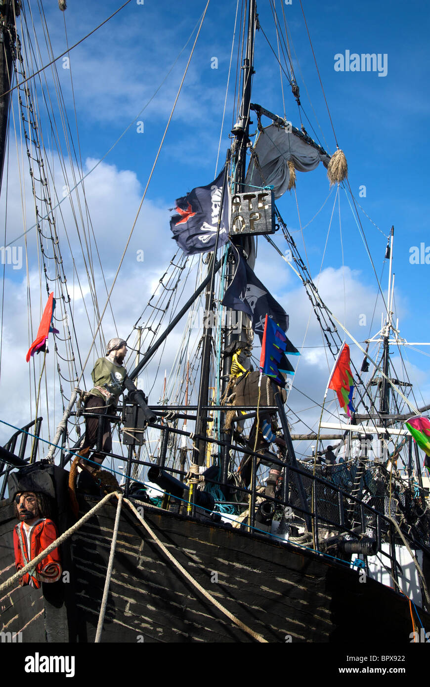 Penzance Cornwall UK Harbour Harbor Quay Fishing Boats Pirate Ship ...