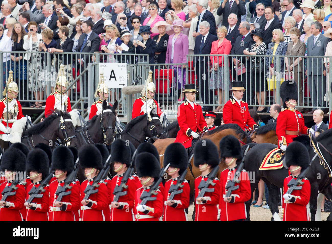 Members of the Royal Procession arriving at Horse Guards Parade ...