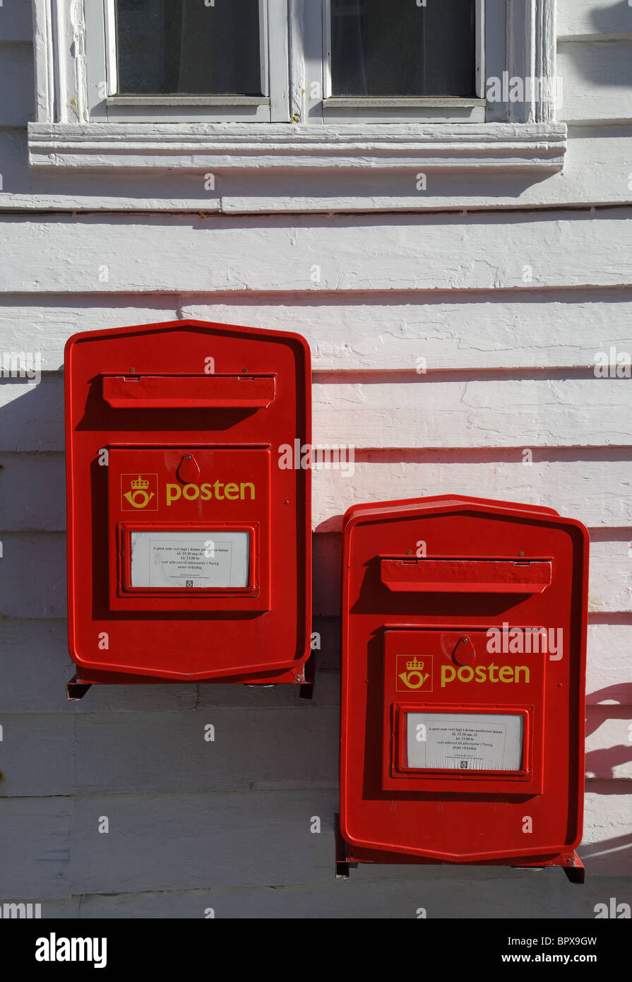 NORWEGIAN POST BOXES IN FLORO. NORWAY. SCANDANAVIA Stock Photo - Alamy