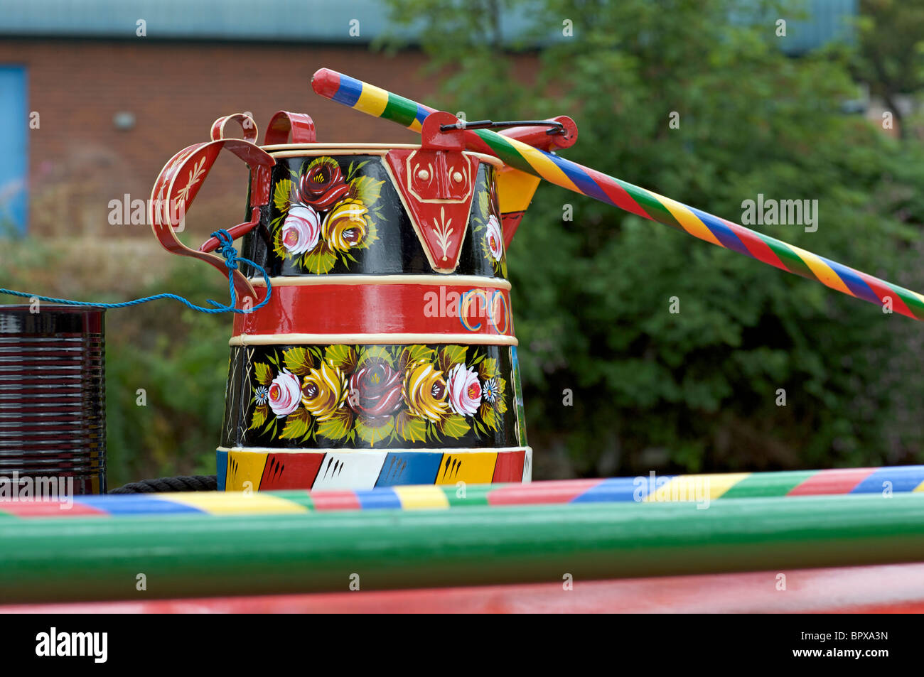 narrowboat water can Stock Photo - Alamy