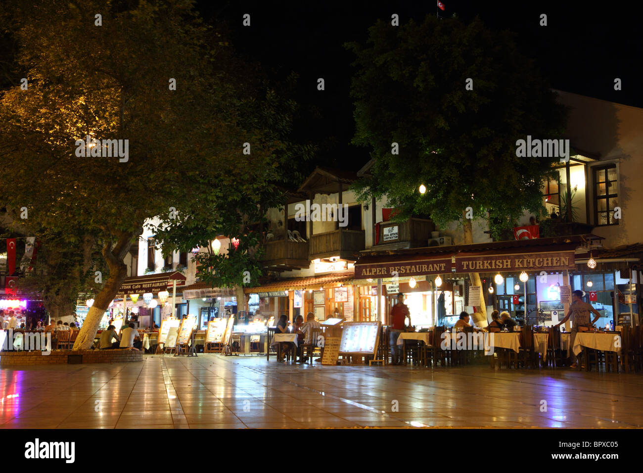 Evening in Kas Town Square, Turkey Stock Photo - Alamy