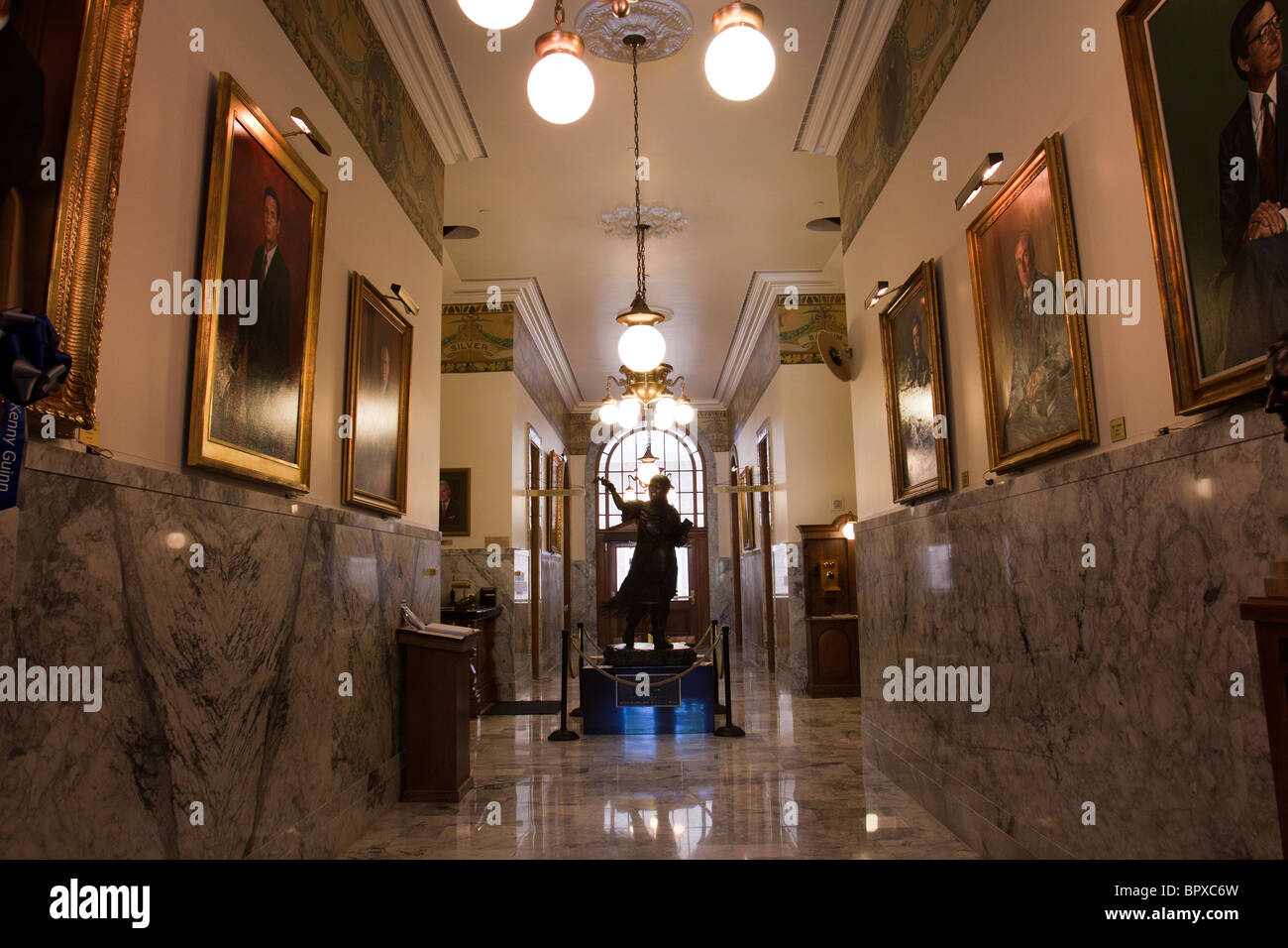 Inside entrance of the Nevada state capitol building or statehouse in ...