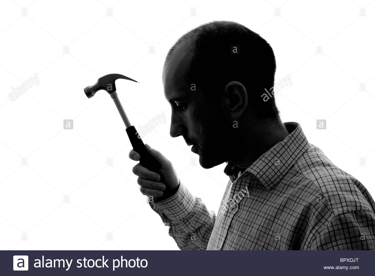Man hammer black and white hi-res stock photography and images - Alamy