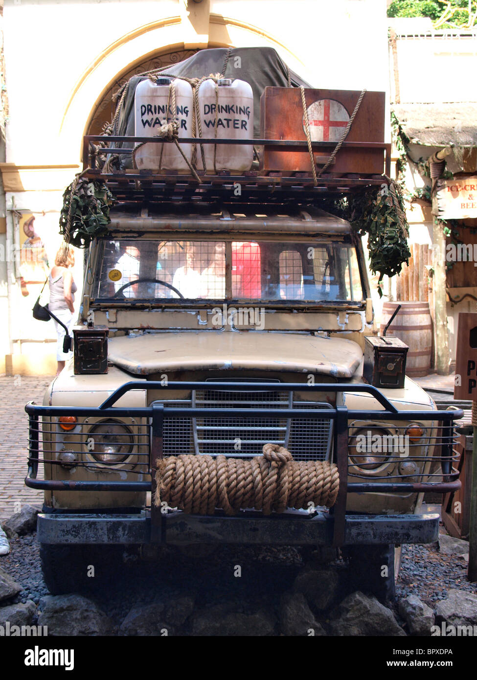 Old safari equipped landrover on display at the West Midland Safari and ...