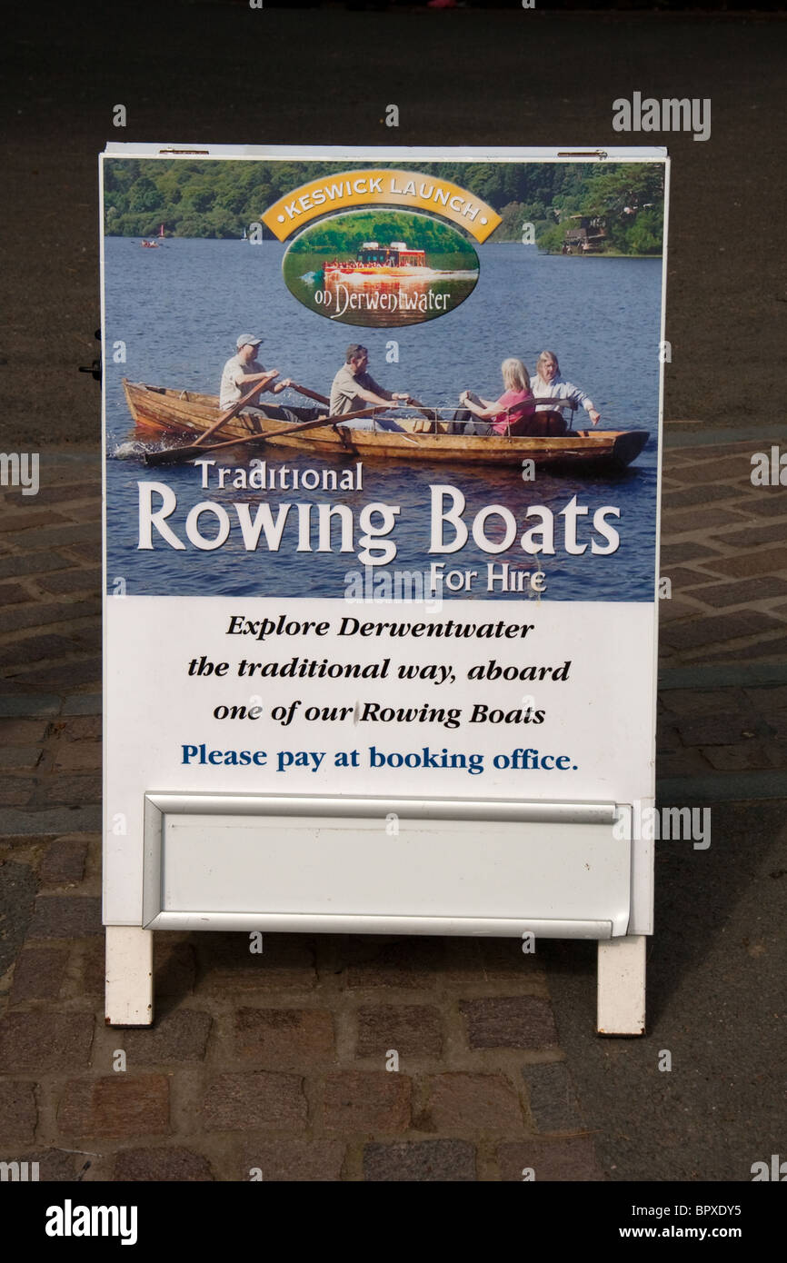 "Rowing Boats For Hire" sign Stock Photo - Alamy
