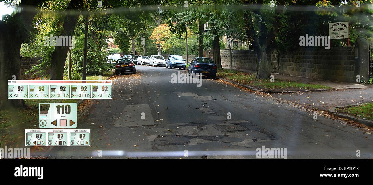 Head Up Display in a motor-cycle helmet Stock Photo - Alamy