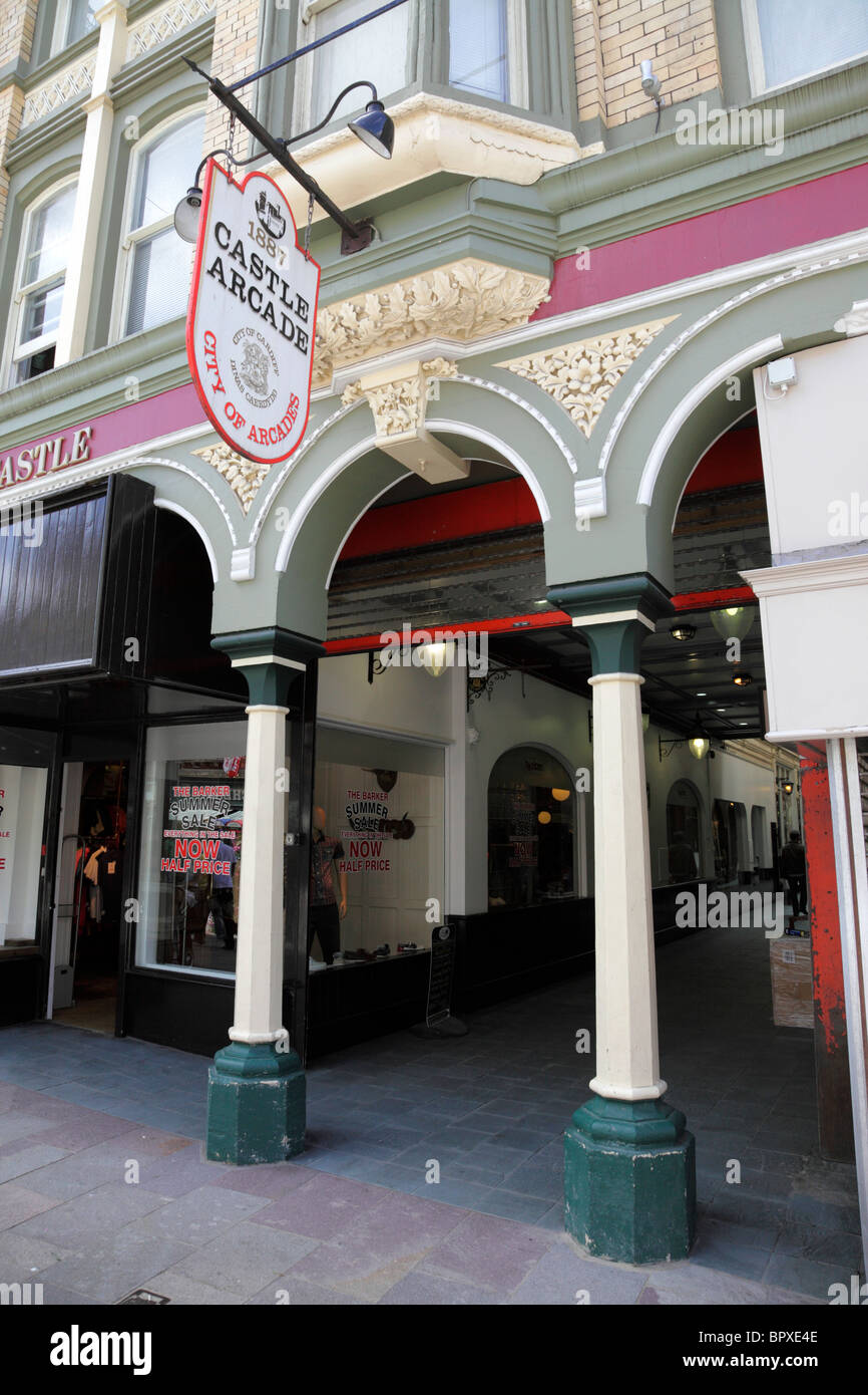 Entrance to Castle Arcade High Street Cardiff Wales UK Stock Photo - Alamy
