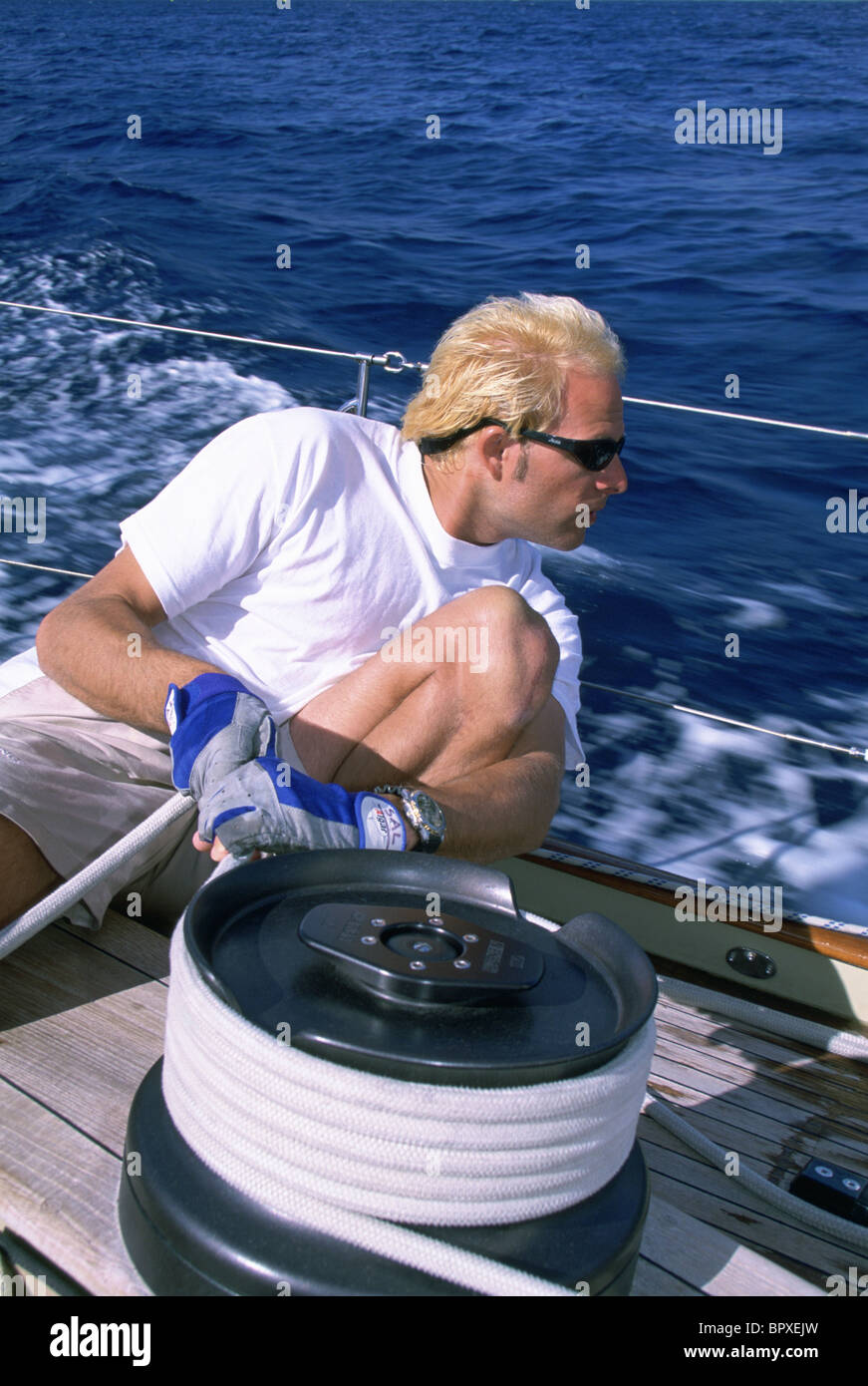 Crew action, Sailing Stock Photo - Alamy