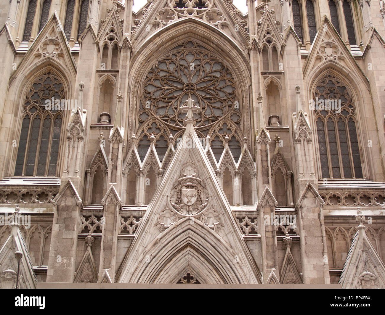 Saint Patricks Cathedral front facade Stock Photo - Alamy