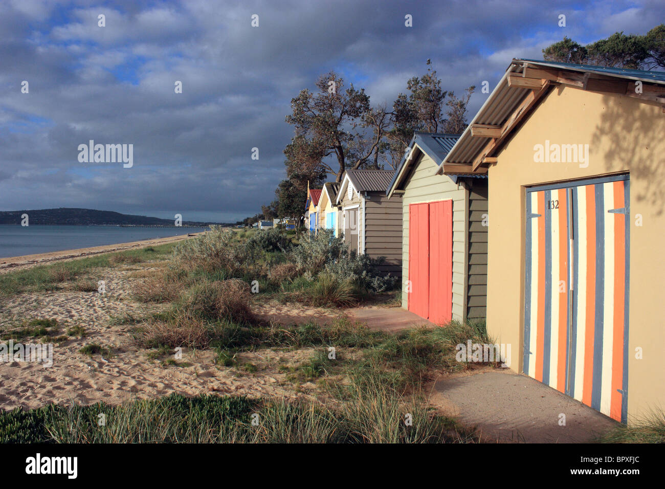 COLOURFUL TIMBER BEACH HOUSES MORNINGTON PENINSULA VICTORIA AUSTRALIA ...