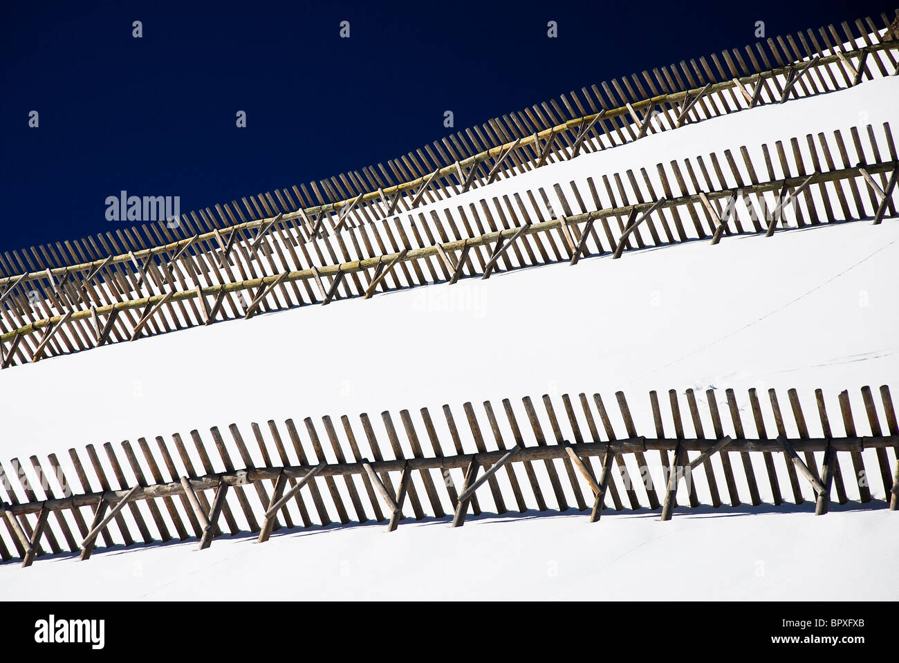 Avalanche fence protection barriers hi-res stock photography and images ...