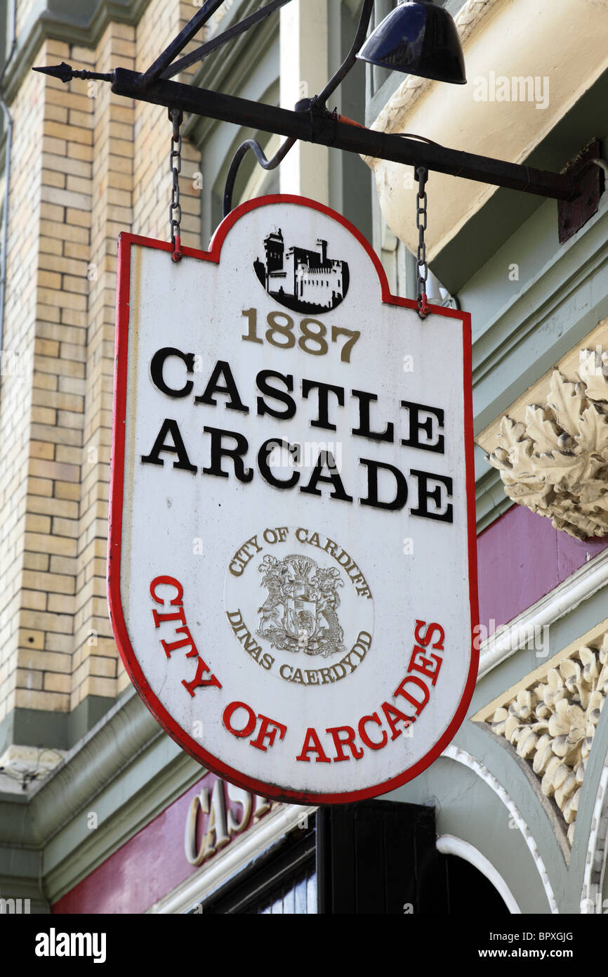 Entrance to Castle Arcade High Street Cardiff Wales UK Stock Photo - Alamy