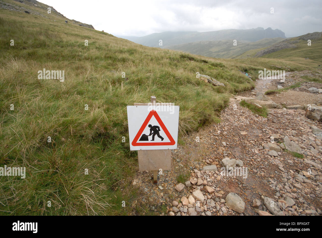Path repair en route to England's highest peak, Scafell Pike, in the ...