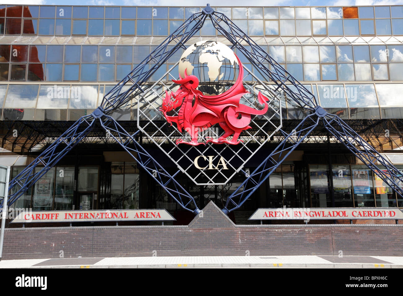 Facade of the Cardiff International Arena Mary Ann Street Cardiff Wales ...