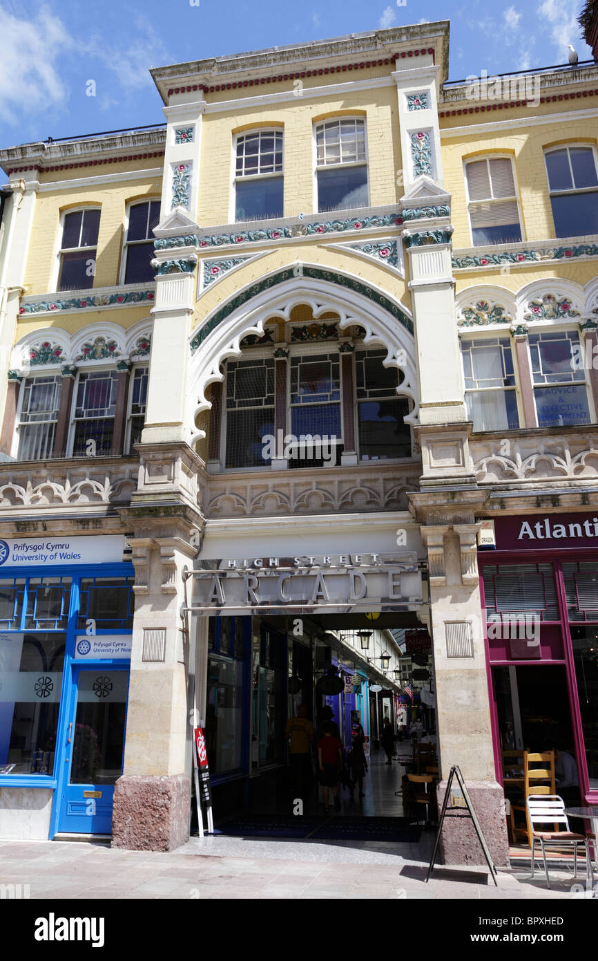 Entrance to the Arcade High Street Cardiff Wales UK Stock Photo - Alamy