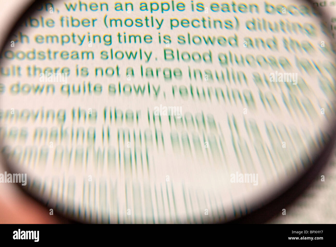 Text under magnifying glass Stock Photo - Alamy