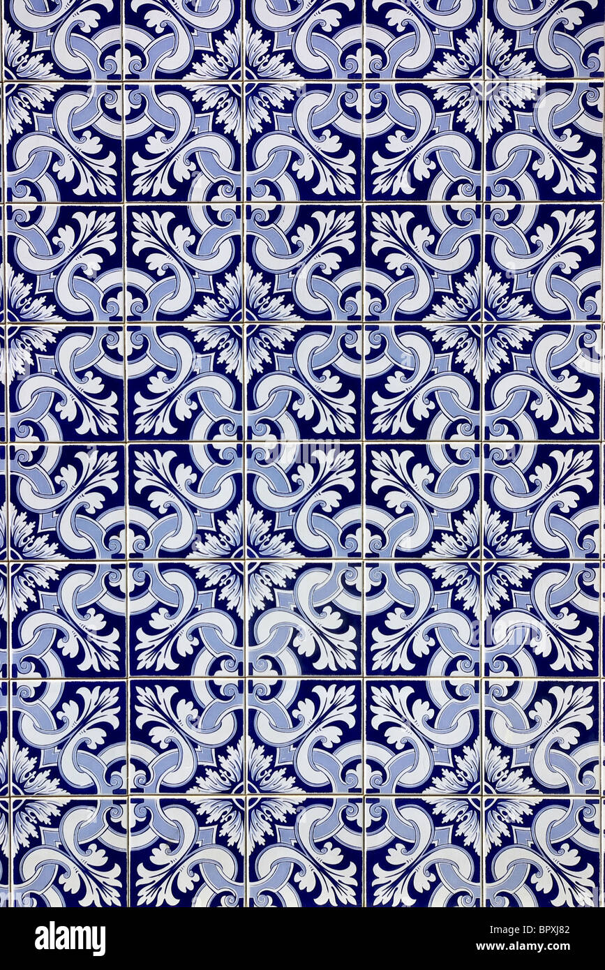 Portuguese blue tiles Stock Photo - Alamy