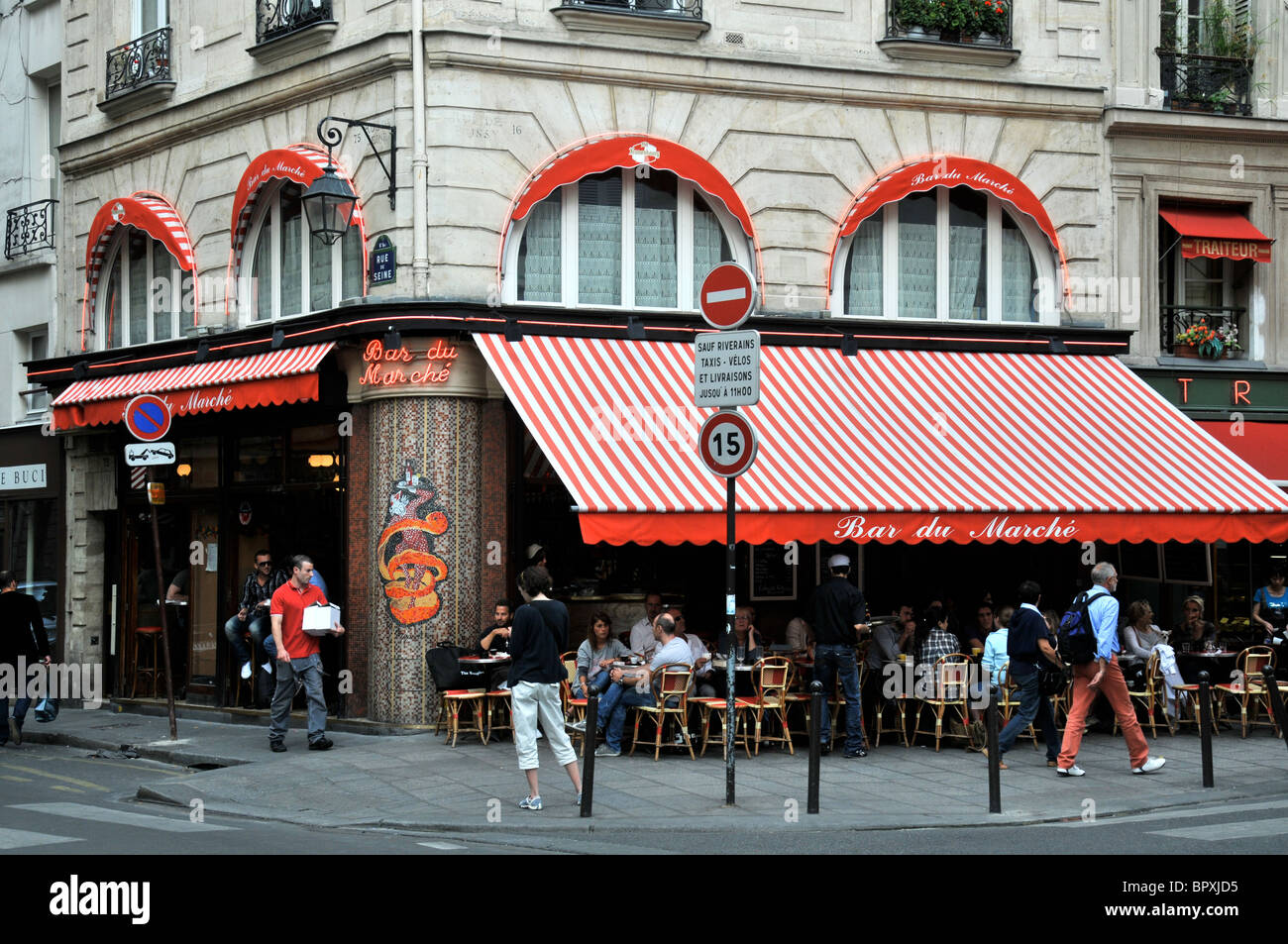 Bar du Marché, Seine street, Paris, France Stock Photo - Alamy