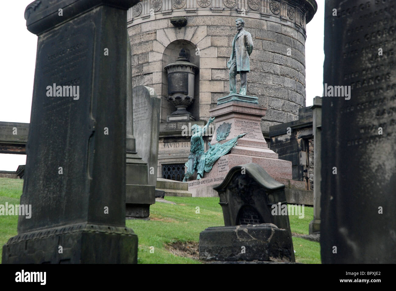 The tomb of David Hume next to the monument to Scottish-Americans who ...