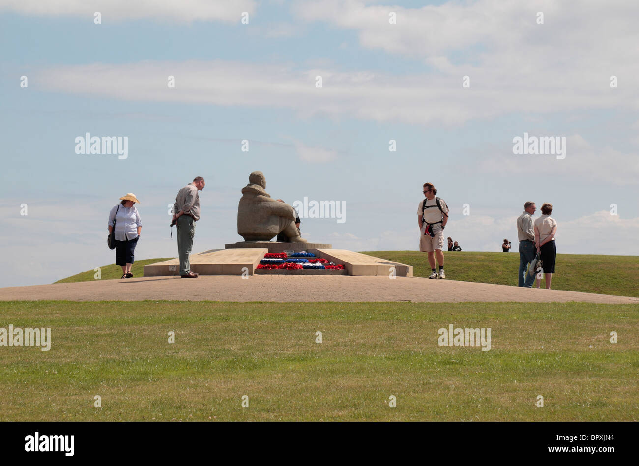Visitors to the Battle of Britain Memorial at Capel le Ferne, Kent, UK ...