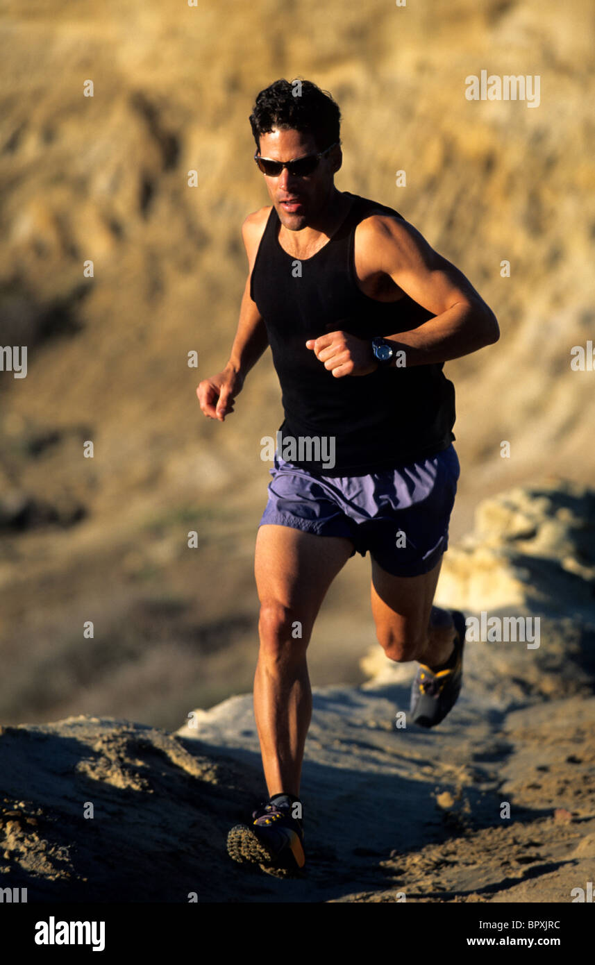 Male runner in La Jolla, California Stock Photo - Alamy