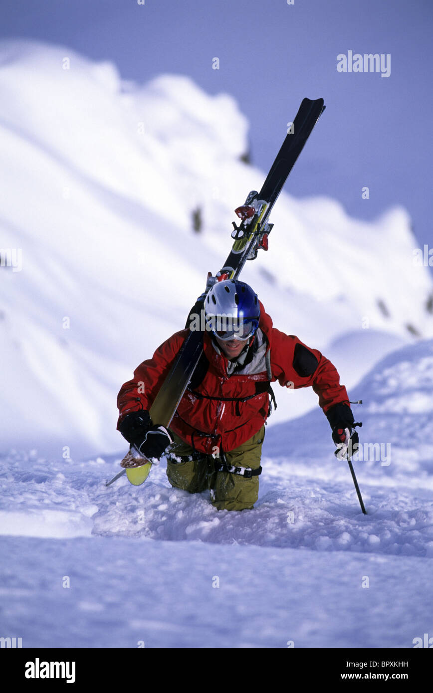 Male ski hiking in Haines, Alaska Stock Photo - Alamy