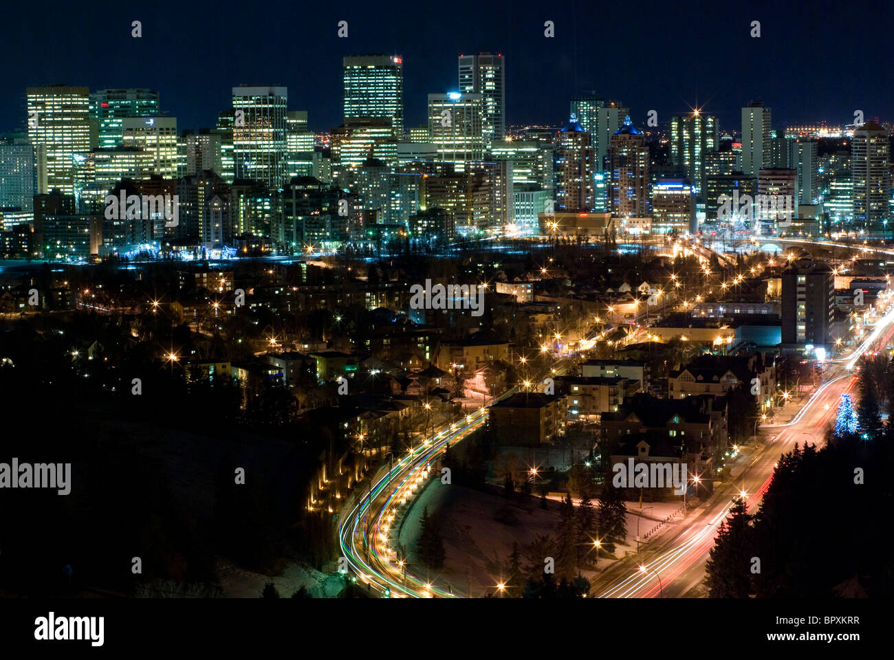 Calgary Skyline At Night Calgary Tower At Night Stock Video | Motion