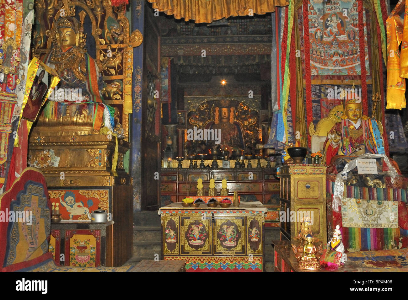 Interior and Main Altar, Samye Monastery, Tibet Stock Photo - Alamy