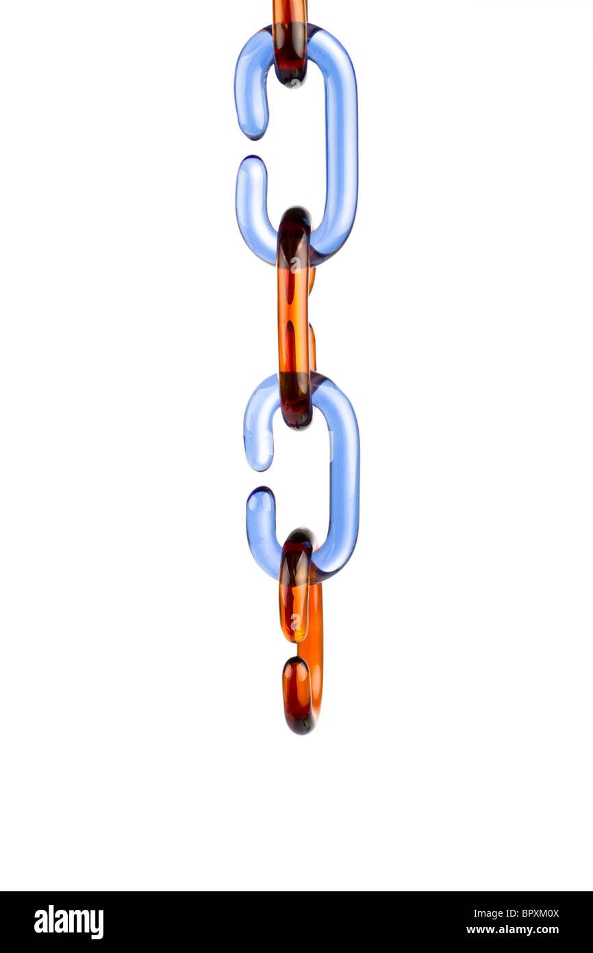 Glass chain links on the white background Stock Photo - Alamy