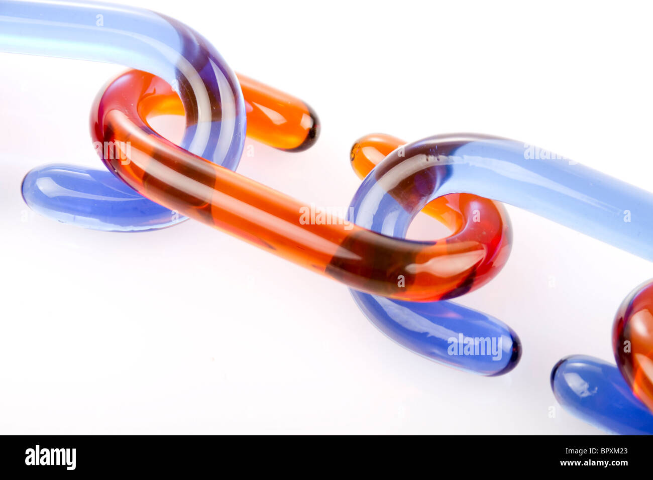 Glass chain links on the white background Stock Photo - Alamy