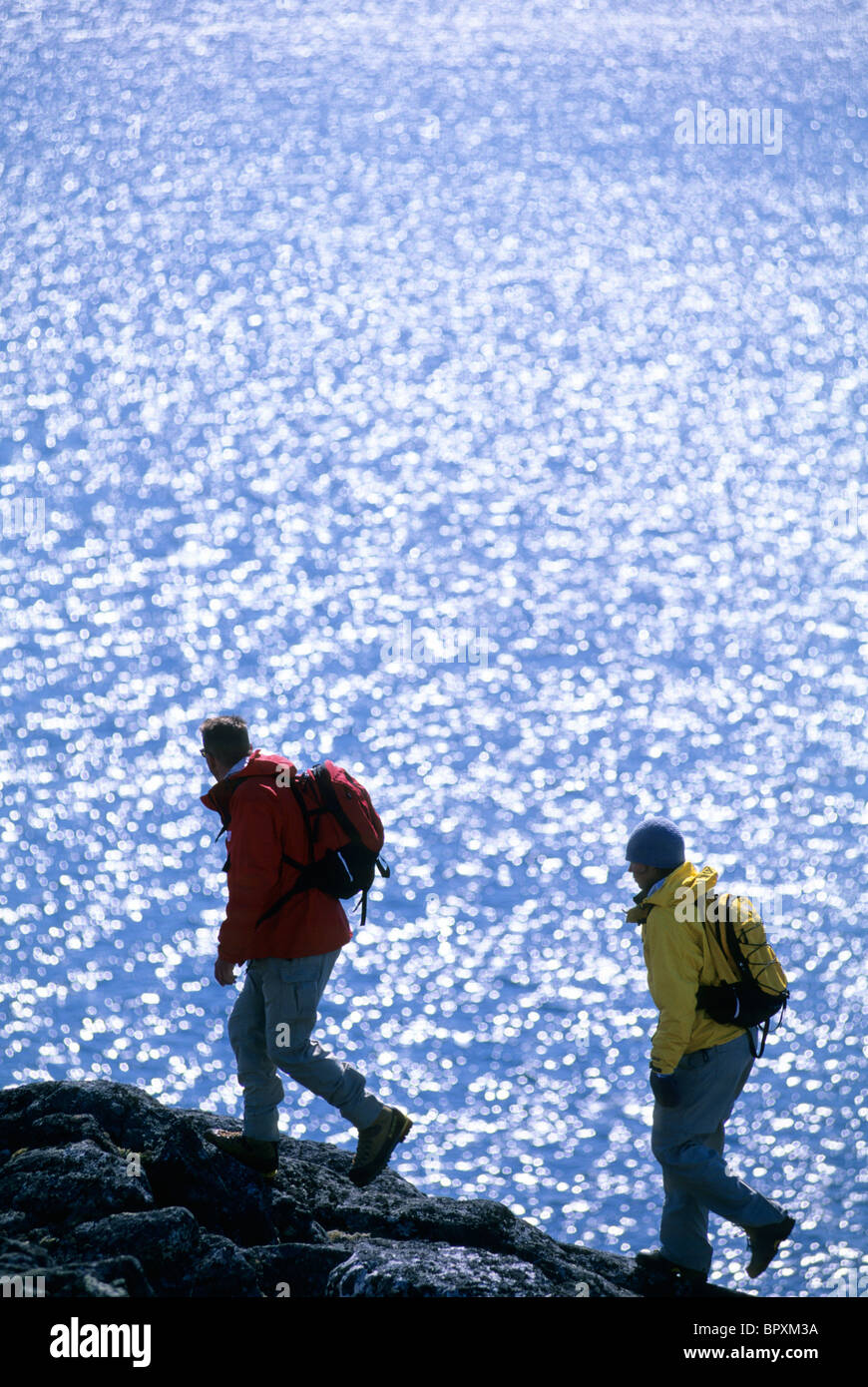 Hiking along the coast, Manitsoq, Greenland Stock Photo - Alamy