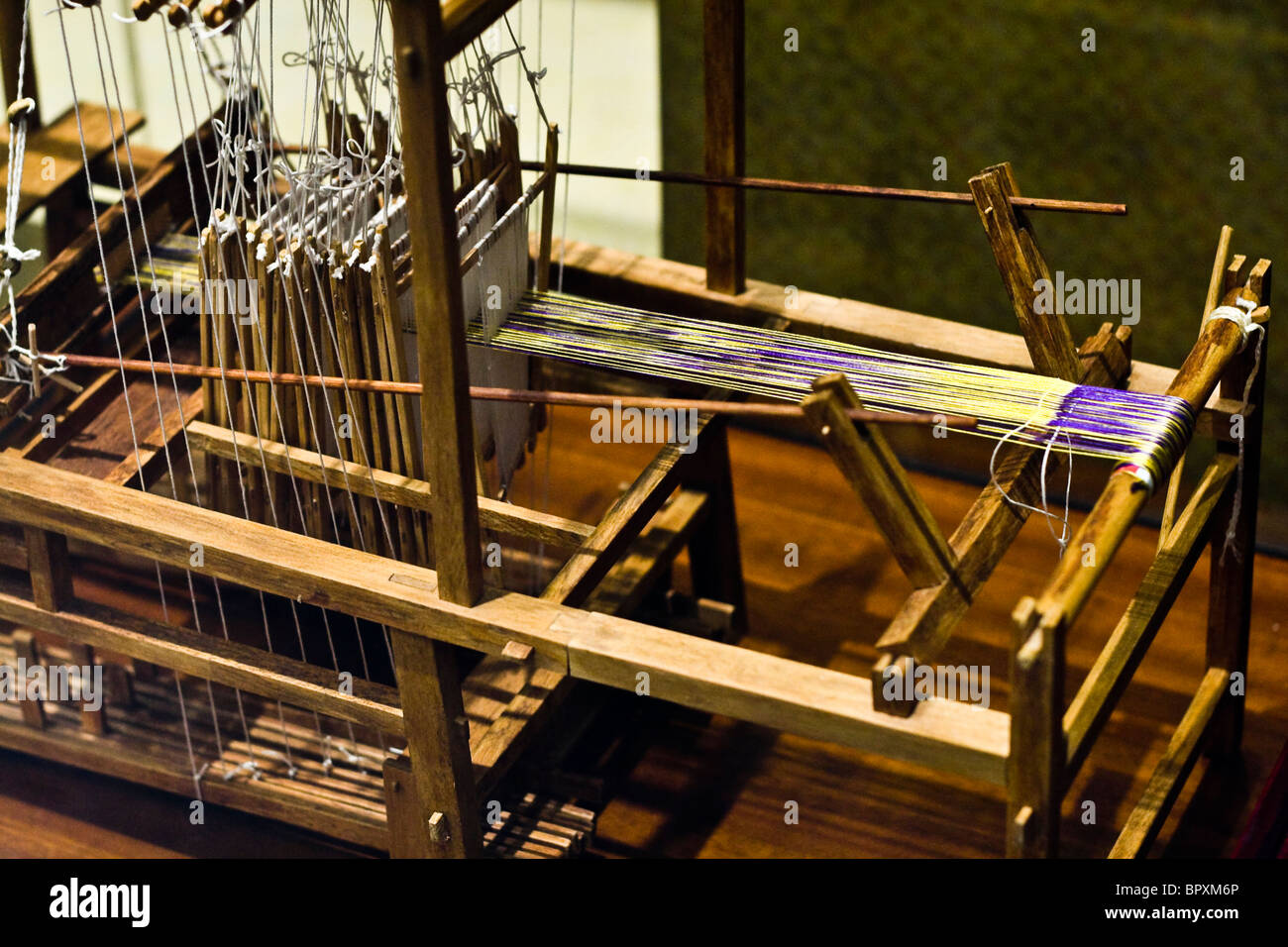 a old chinese loom in china Stock Photo - Alamy
