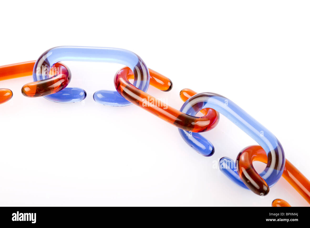 Glass chain links on the white background Stock Photo - Alamy