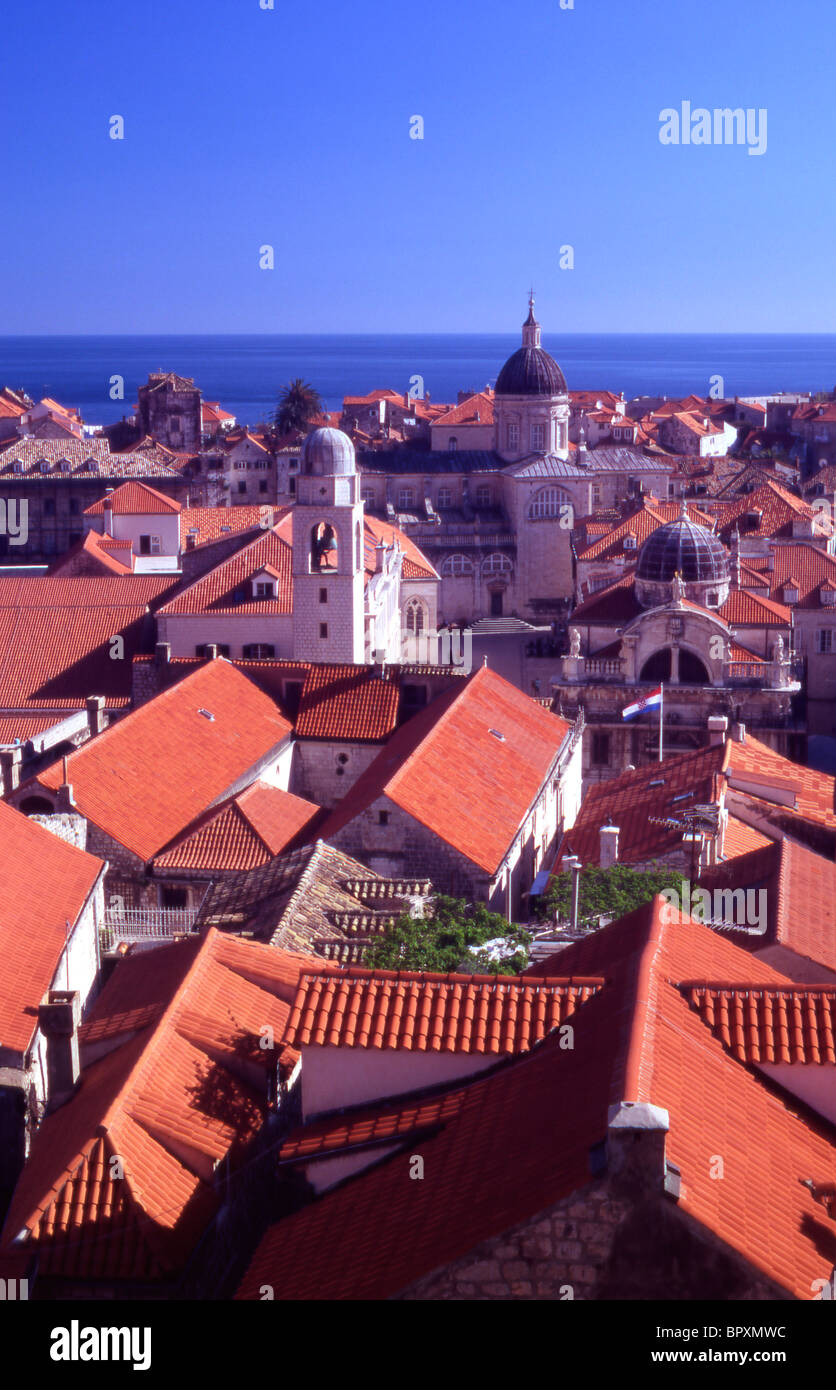 Croatia. Dubrovnik. Terracotta roof tiles of the old city, The ...