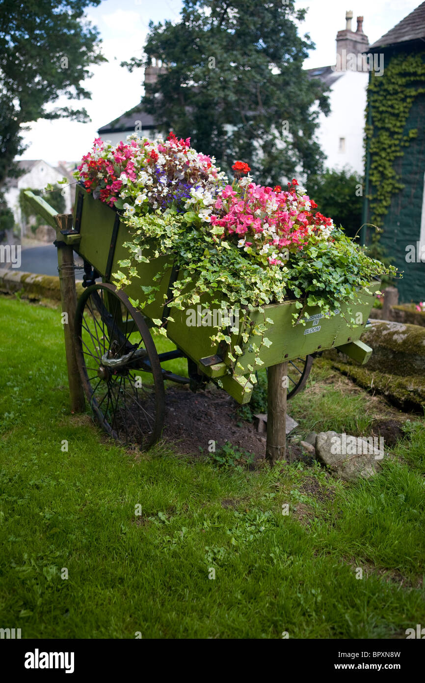 A Floral Display in the Lancashire Coastal Village of Haysham Stock ...