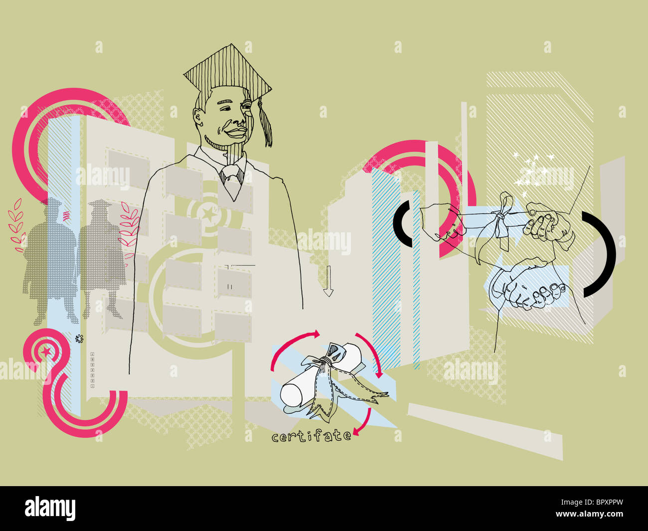 Man diploma cartoon illustration hi-res stock photography and images ...