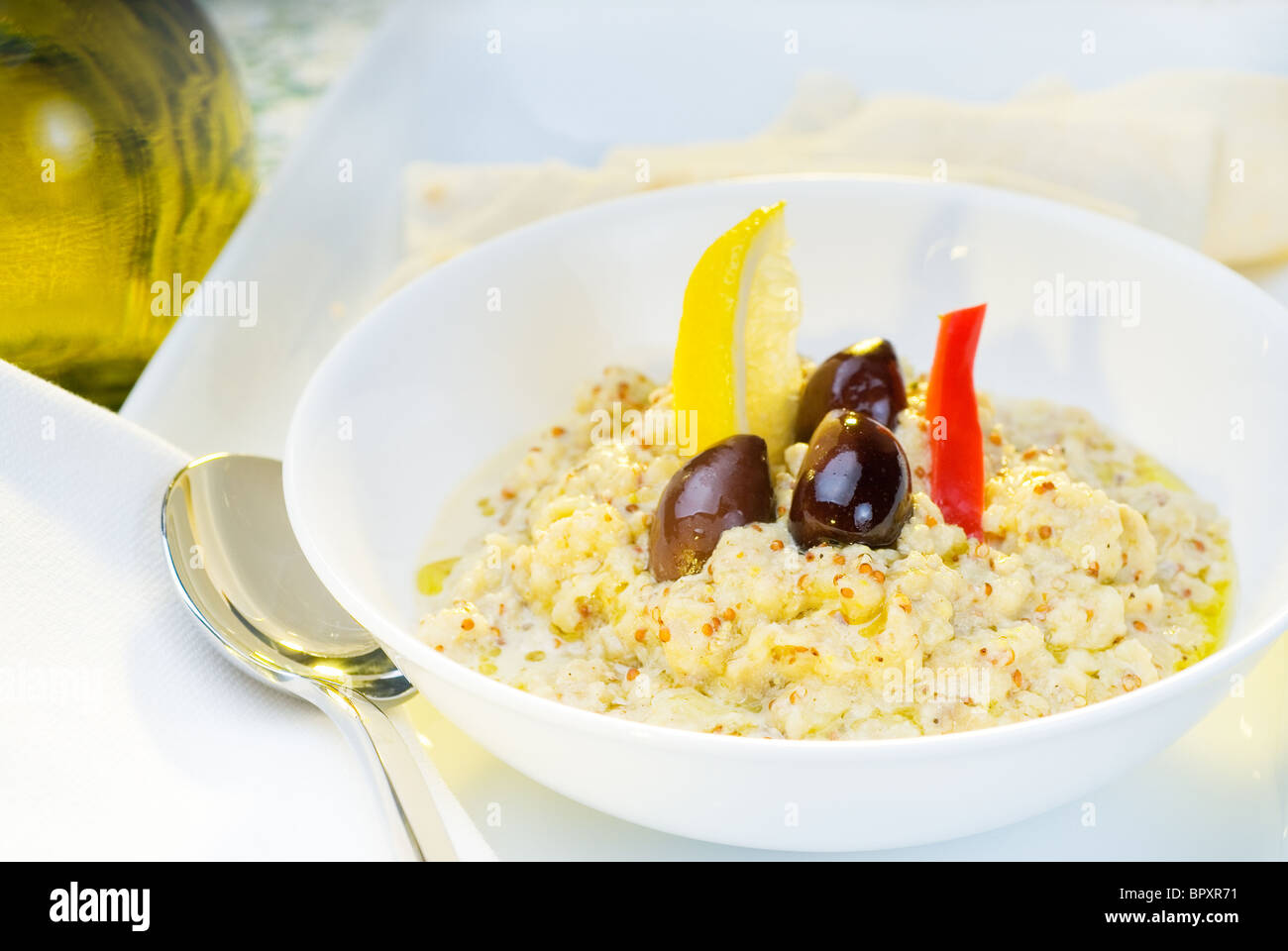 fresh homemade Badingian mutabbal Baba Ghanoush,traditional middle ...